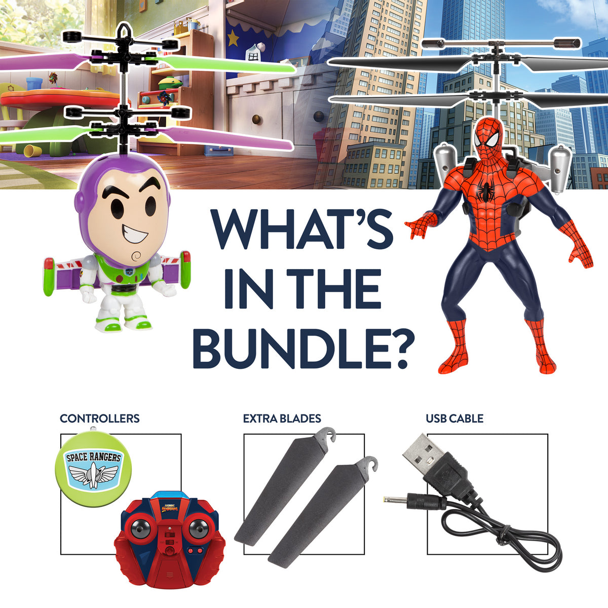 Buzz Lightyear Big Head & Spider-Man Flying Figure Bundle – HOBBYTRON