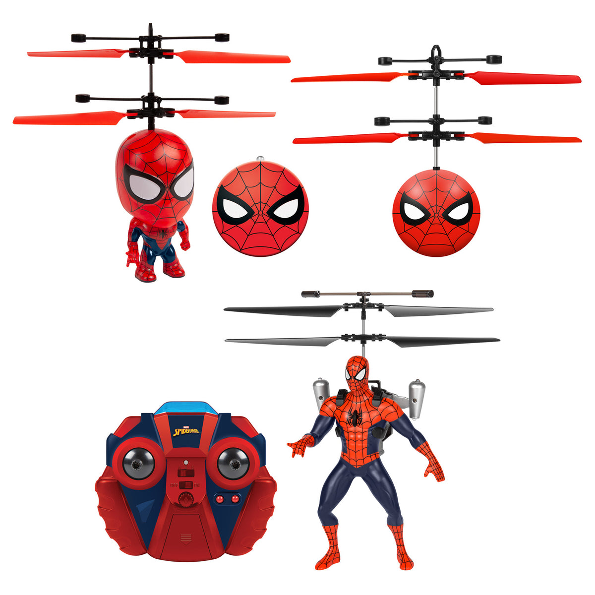 Spider-Man Flying Figure, Big Head & Heli Ball Bundle – HOBBYTRON